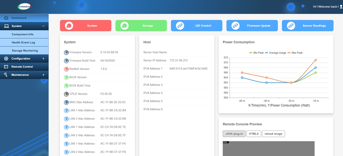 SuperServer SYS-212B-LN2T: Baseboard Management Controller (BMC)
