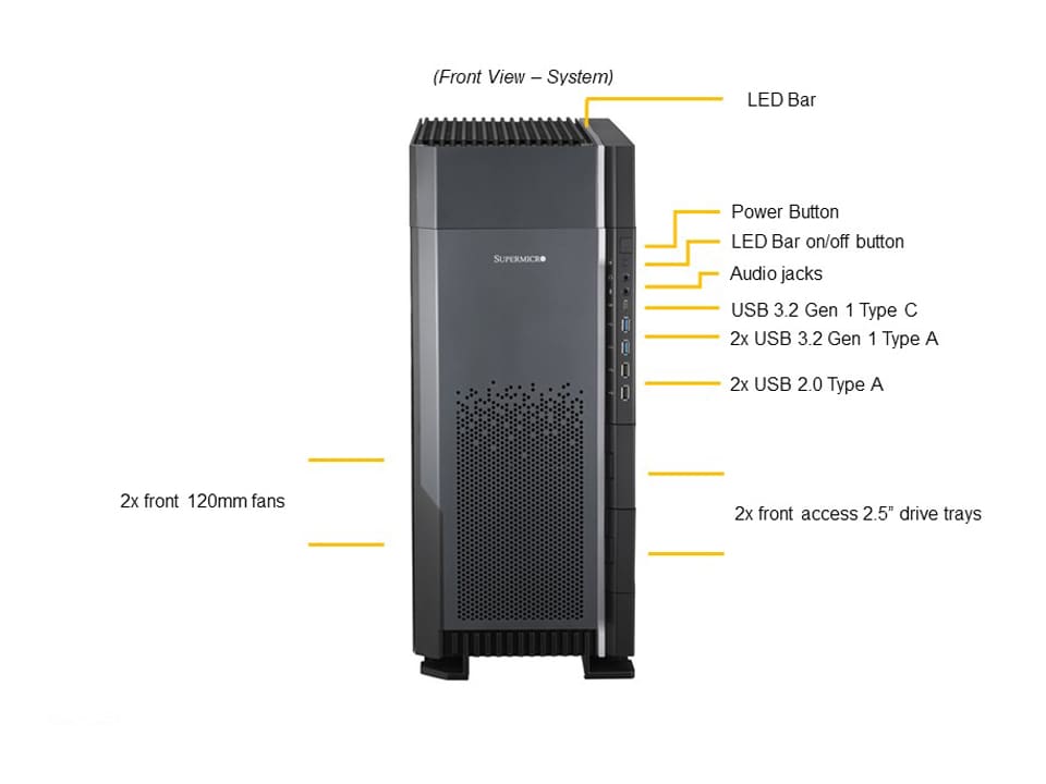 Supermicro AS -5014A-TT | 5U (Full Tower) UP Workstation Server