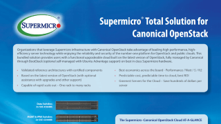 Supermicro® Total Solution for Canonical OpenStack | Supermicro