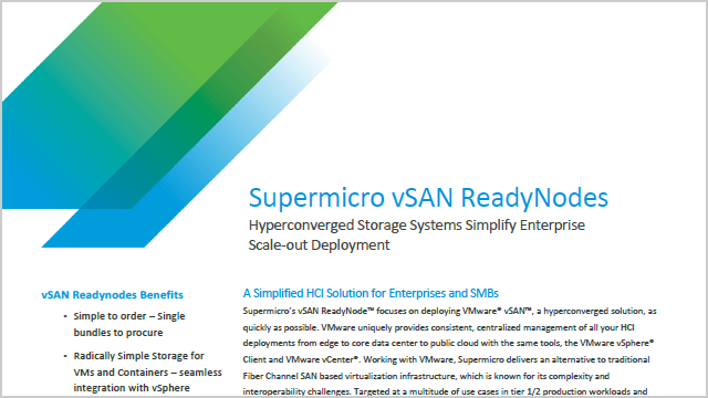 Server Solutions for Integration with VMware Virtual SAN | Supermicro