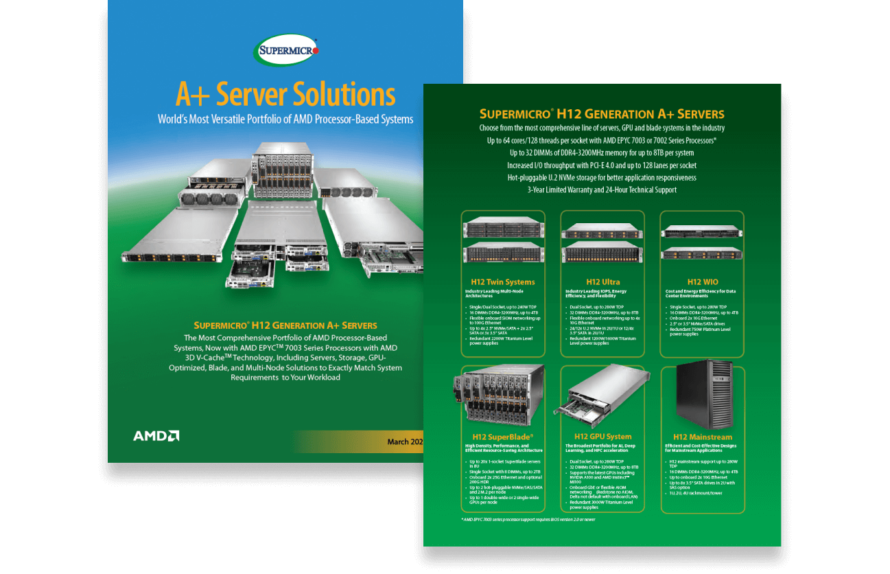 Supermicro A+ Servers Broad Range for Data Center, Cloud, AI