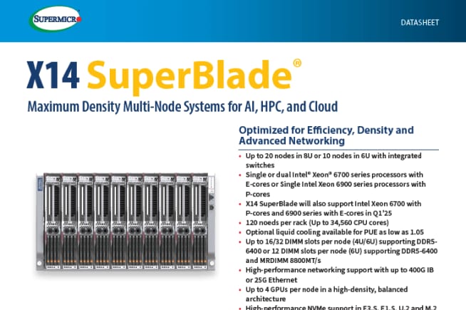 Highest Density SuperBlade® Server for HPC Applications | Supermicro