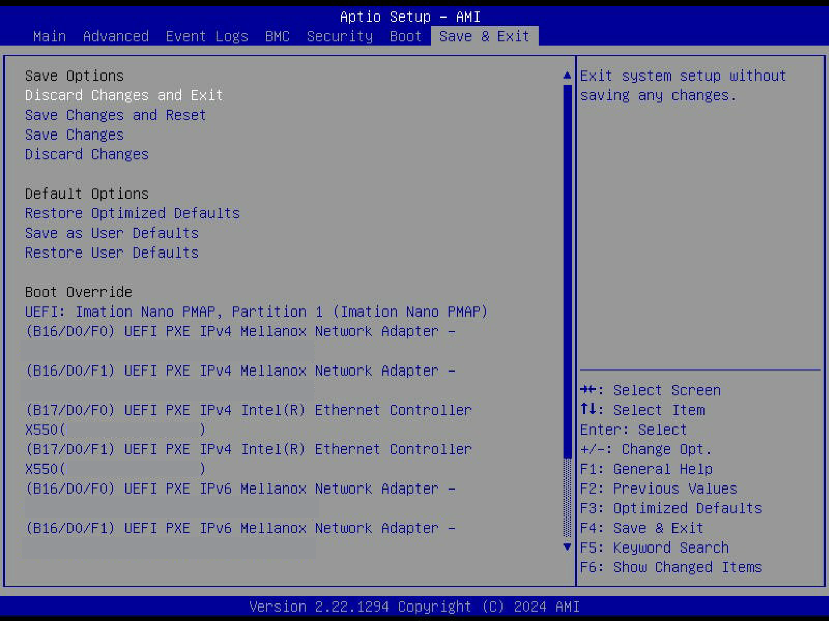 X14SBHM: Save & Exit
