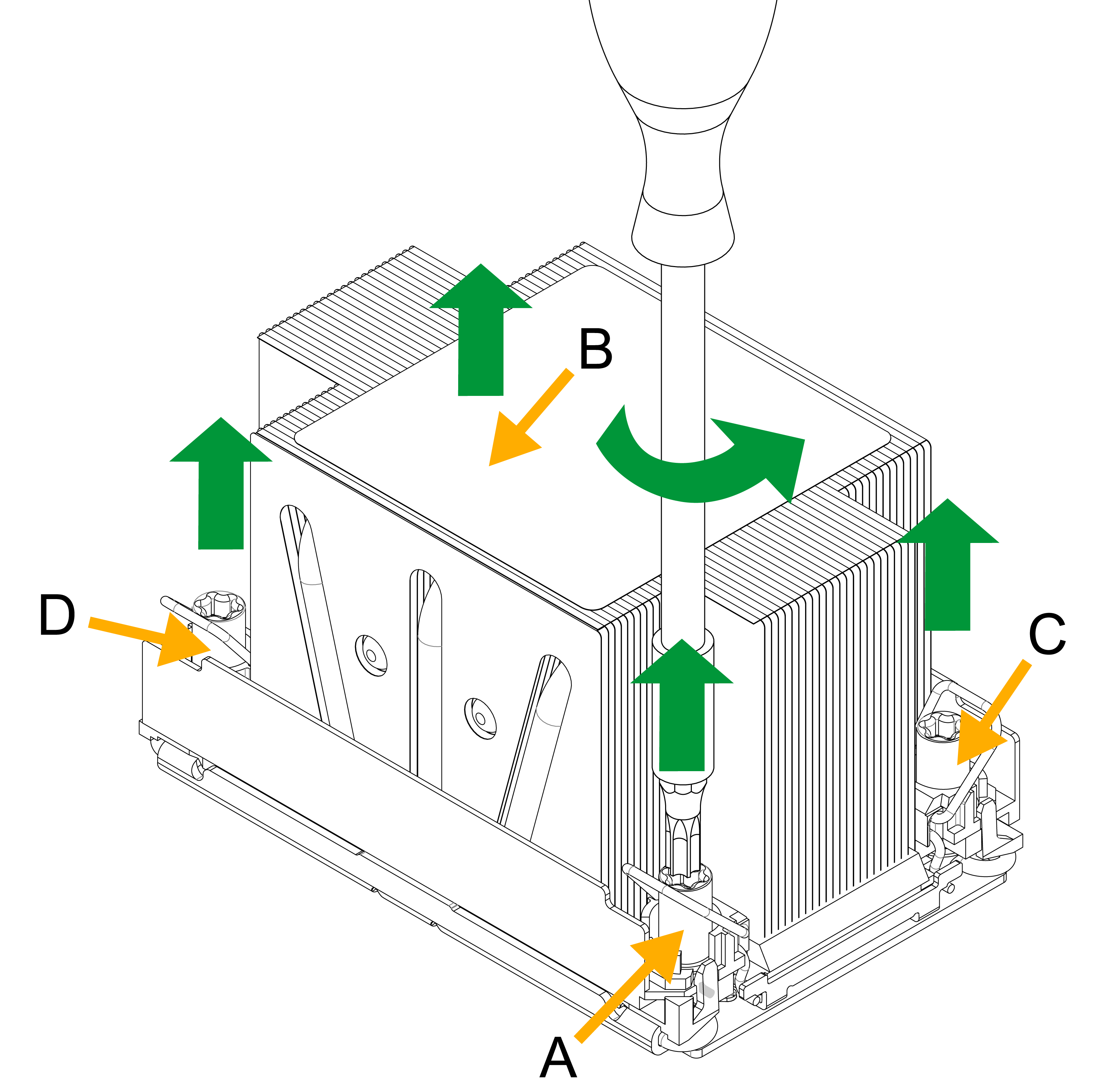X14DBHM: Removing the Processor Heatsink Module