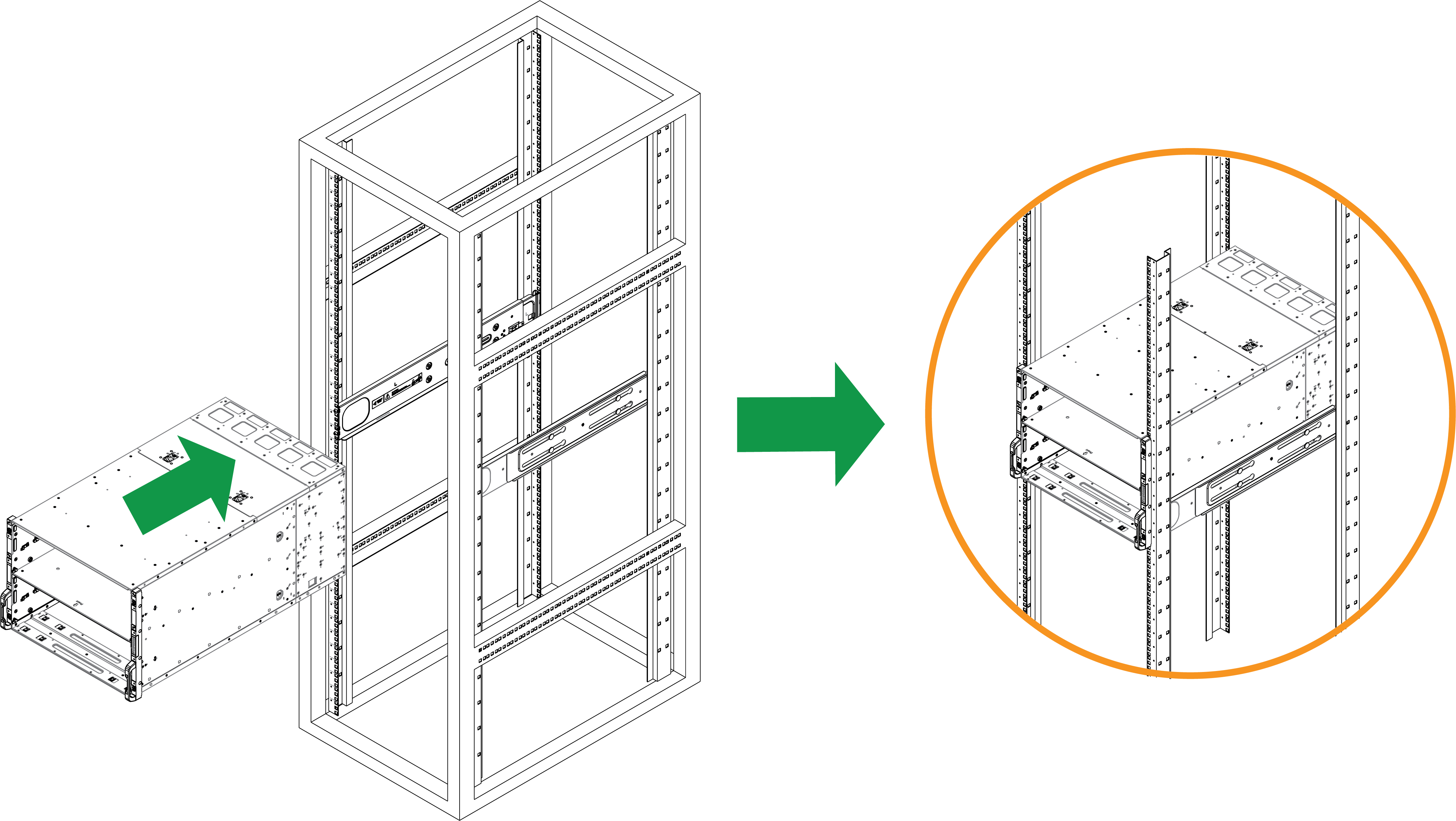 A+ Server: Installing the Chassis into a Rack