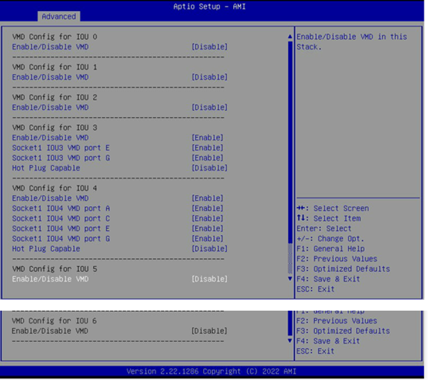 SuperServer® SYS-222HE-FTN/TN: Configuring Intel VMD